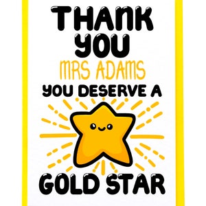 Personalised Teacher Thank You Card School Nursery End of Term Card ...