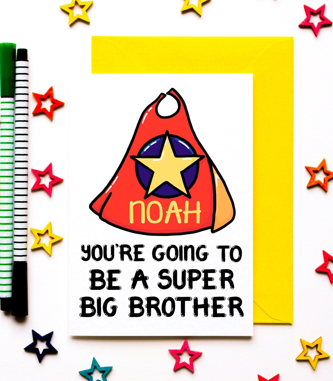 Personalized New Big Brother Card, Super Hero Cape Design - Etsy UK