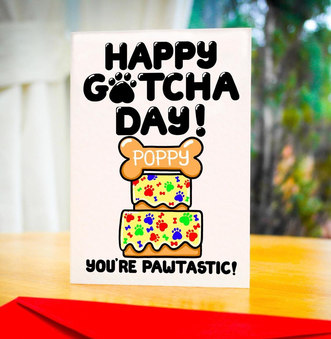 Personalised Gotcha Day Card to the Dog, Dog Adoption Card, Dog Rescue ...