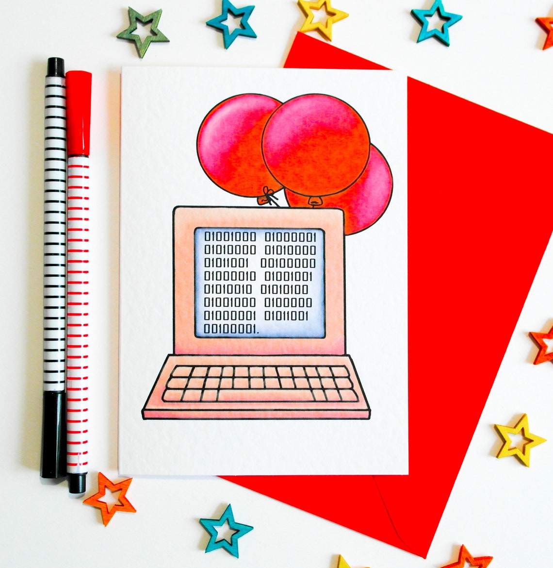 Happy Birthday Binary Birthday Card Hidden Message Card - Etsy