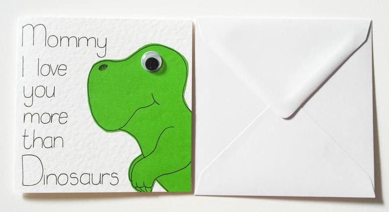 Dino Mother's Day Card Mom Birthday Card Mommy I Love - Etsy