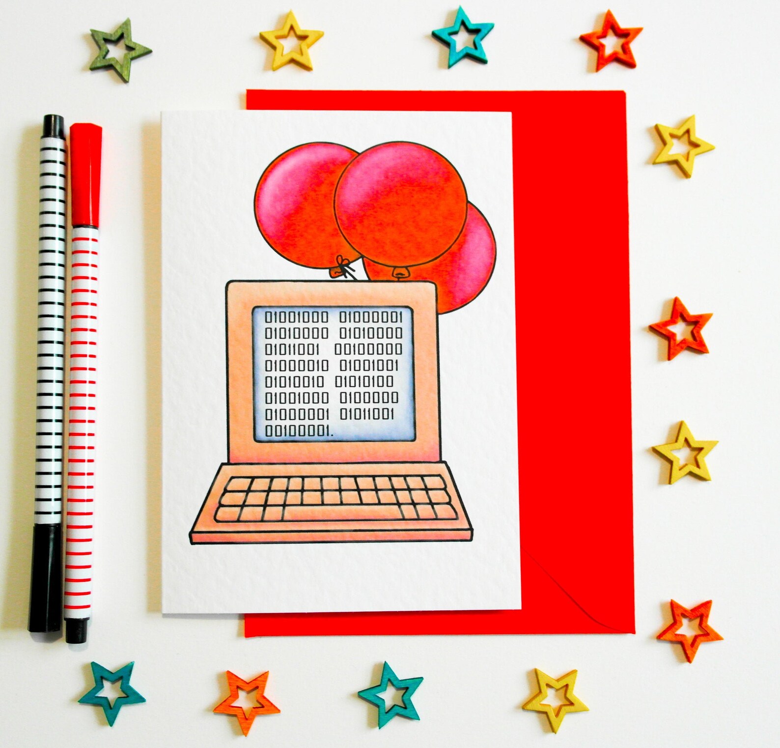 Happy Birthday Binary Birthday Card Hidden Message Card - Etsy