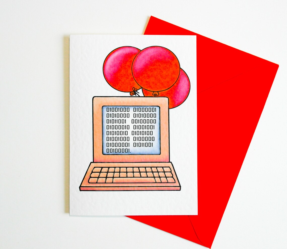 Happy Birthday Binary Birthday Card Hidden Message Card - Etsy