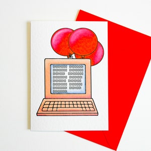 Happy Birthday Binary Birthday Card, Hidden Message Card, Card for ...