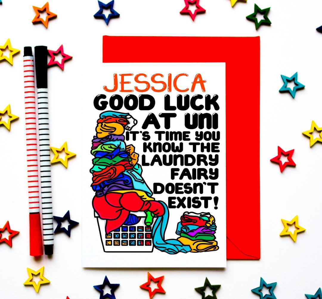 Personalised Good Luck at University Card, Sarcastic Uni Card, Funny ...