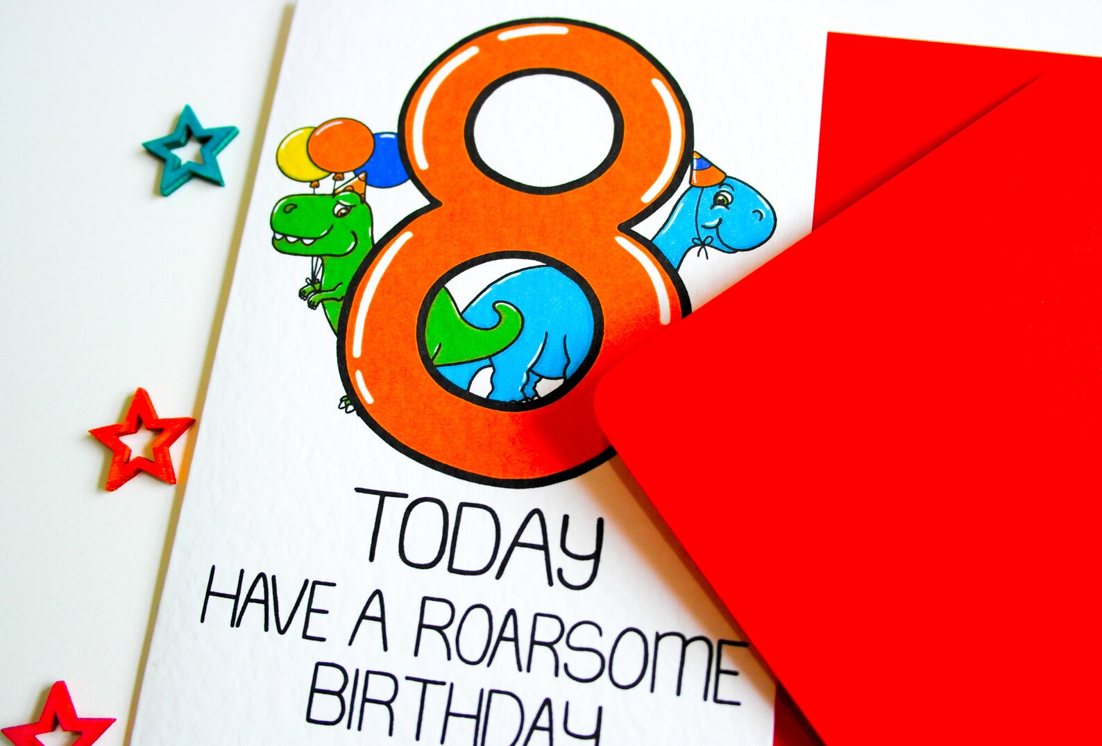 8th Birthday Card 8 Today Have A Roarsome Birthday Age Boys | Etsy