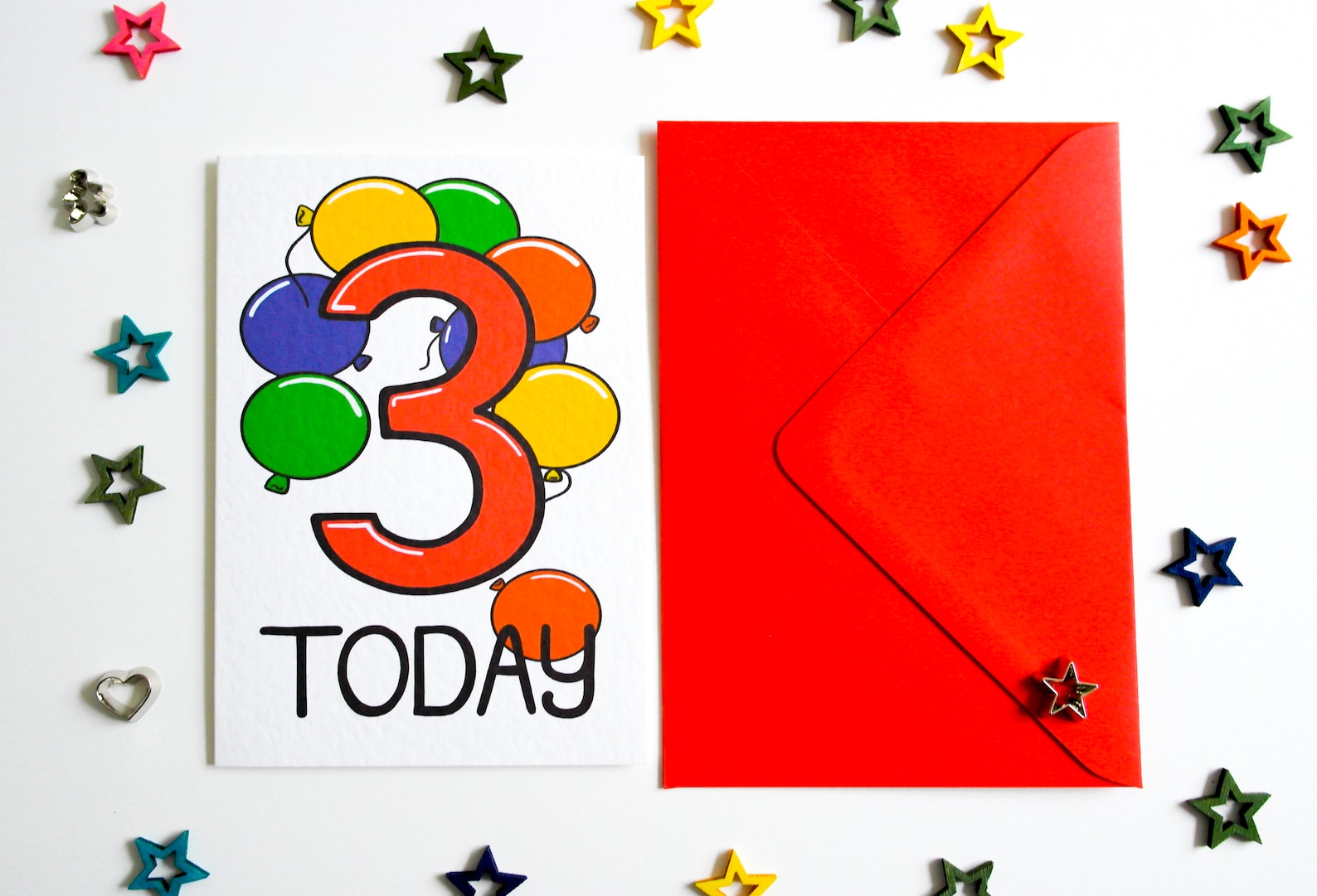 Three 3 TODAY Birthday Card Happy Birthday Card for Three - Etsy