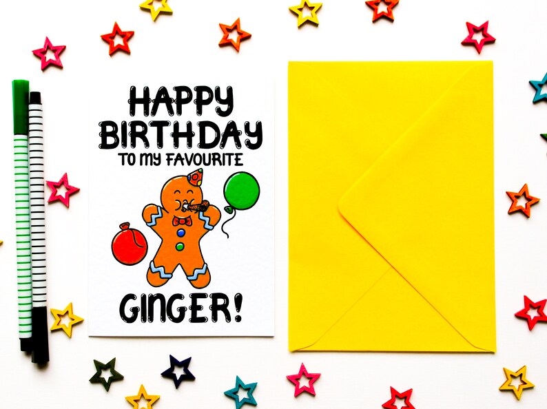 Funny Birthday Card Happy Birthday to My Favourite Ginger - Etsy UK