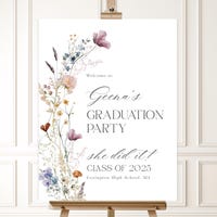 Wildflower Graduation Welcome Sign, Graduation Welcome Sign With Photo ...