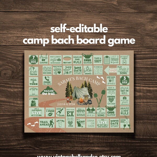 Camp Bachelorette Game Board - Etsy