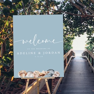 Seashells Wedding Welcome Sign, Beach Wedding Welcome Sign, Seaside ...