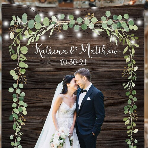 Wedding Photo Backdrop Rustic Wedding Banner Custom Wedding - Etsy