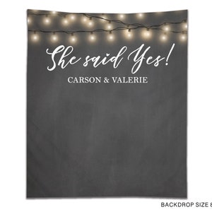 Wedding Proposal Backdrop, She Said Yes Banner, Engagement Party Photo ...