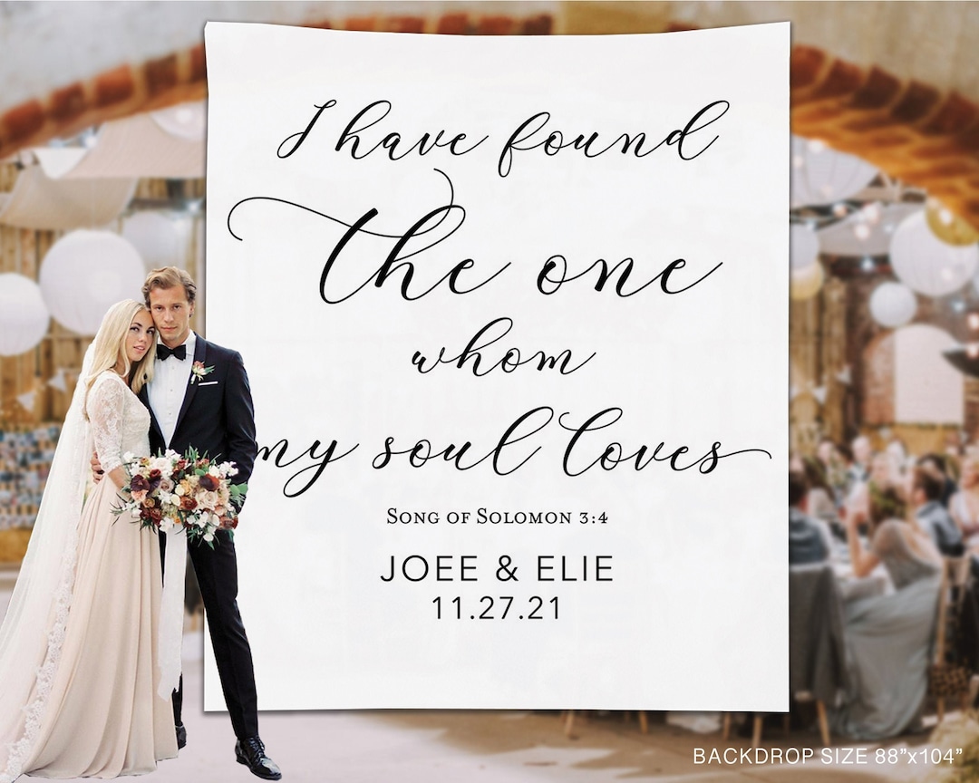 Wedding Backdrop, Bible Verse Wedding Backdrop, Song of Solomon 3:4 ...