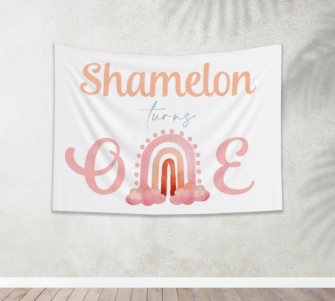 One Year Old Birthday Backdrop, Rainbow 1st Birthday Backdrop, First ...