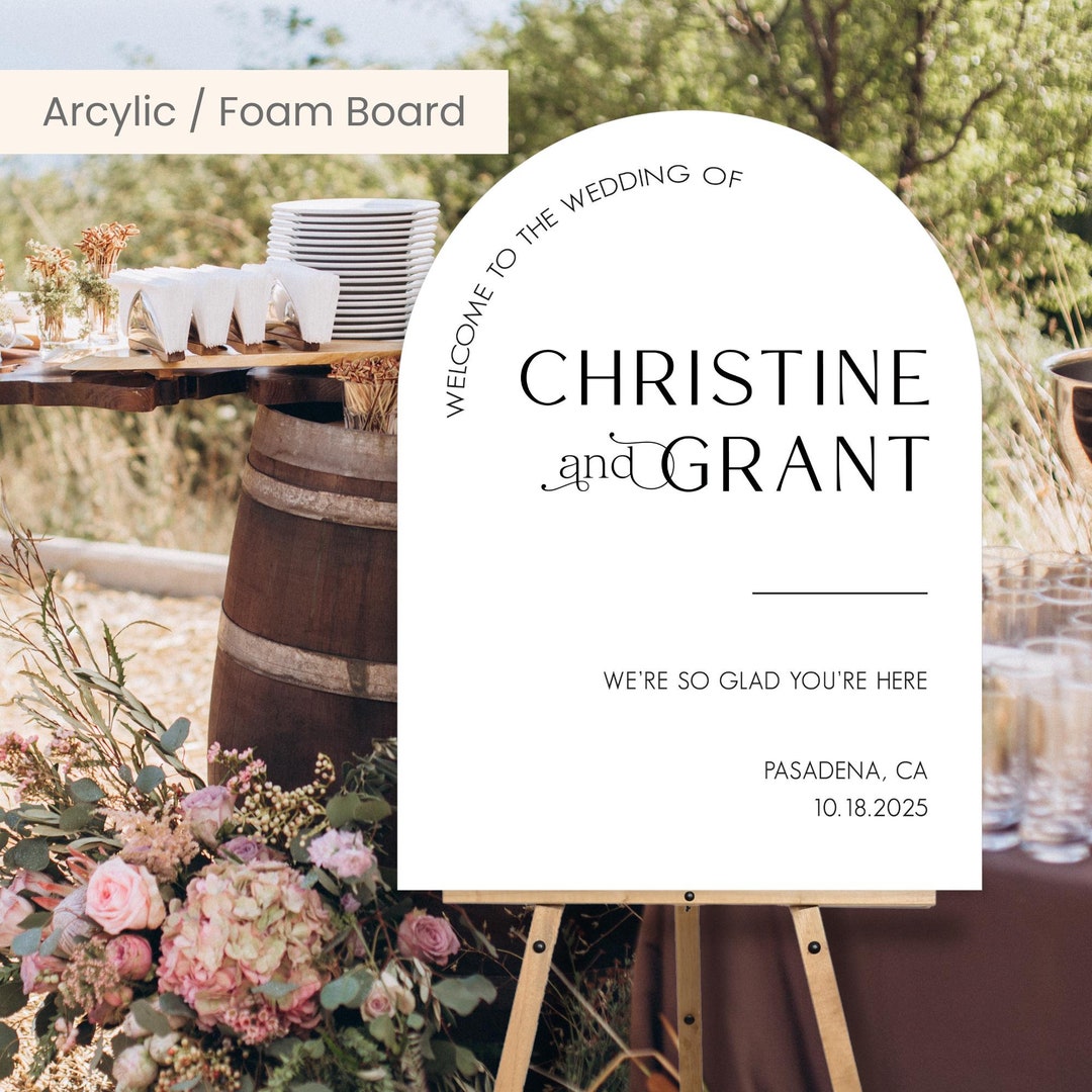 Acrylic Wedding Arch Sign, Foam Board Arch Wedding Welcome Sign ...