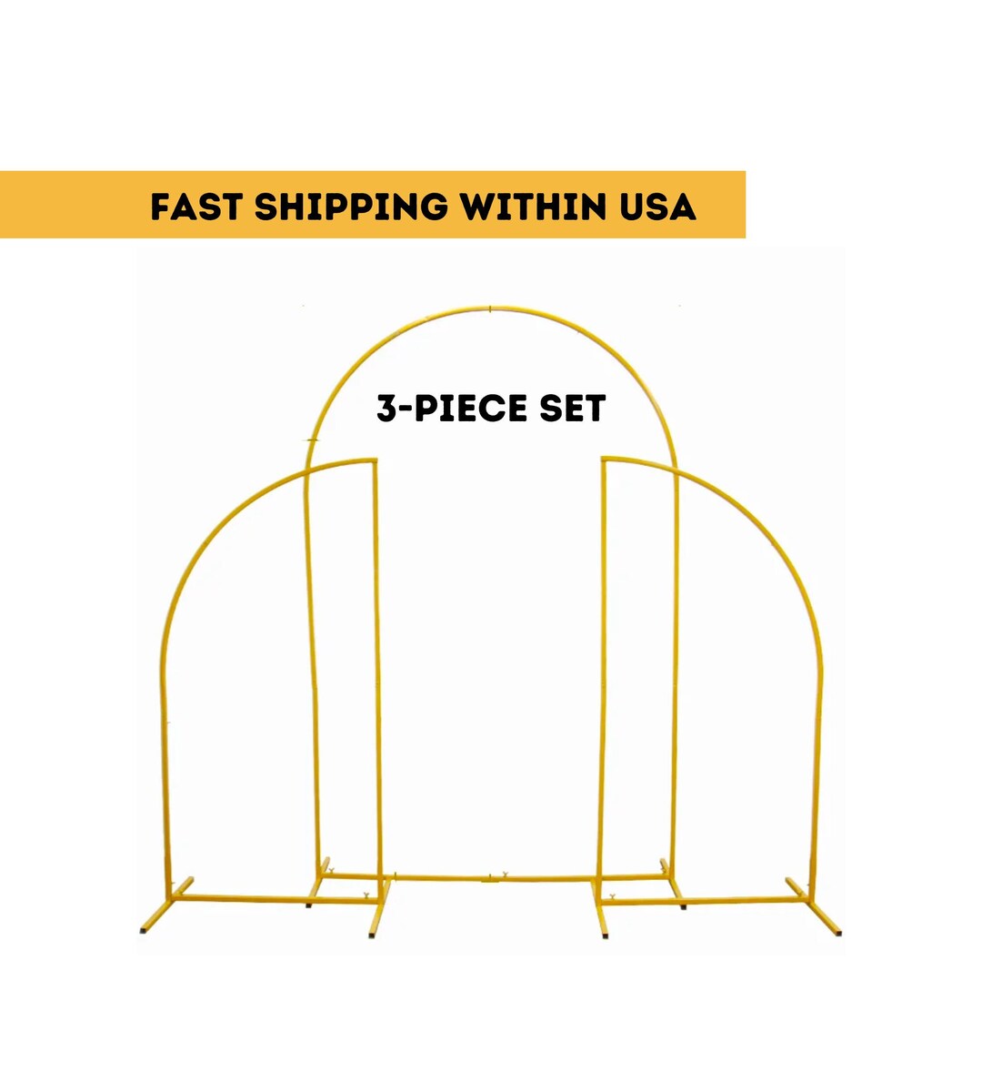 3 Piece Wedding Arch, Metal Backdrop Arch for Wedding, Bridal Shower ...