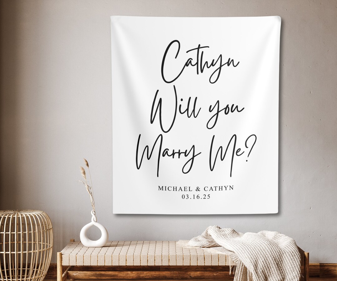 Wedding Proposal Backdrop, Will You Marry Me Banner, Marry Me Sign ...
