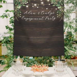 Rustic Engagement Photo Backdrop, We're Engaged Banner, Engagement ...