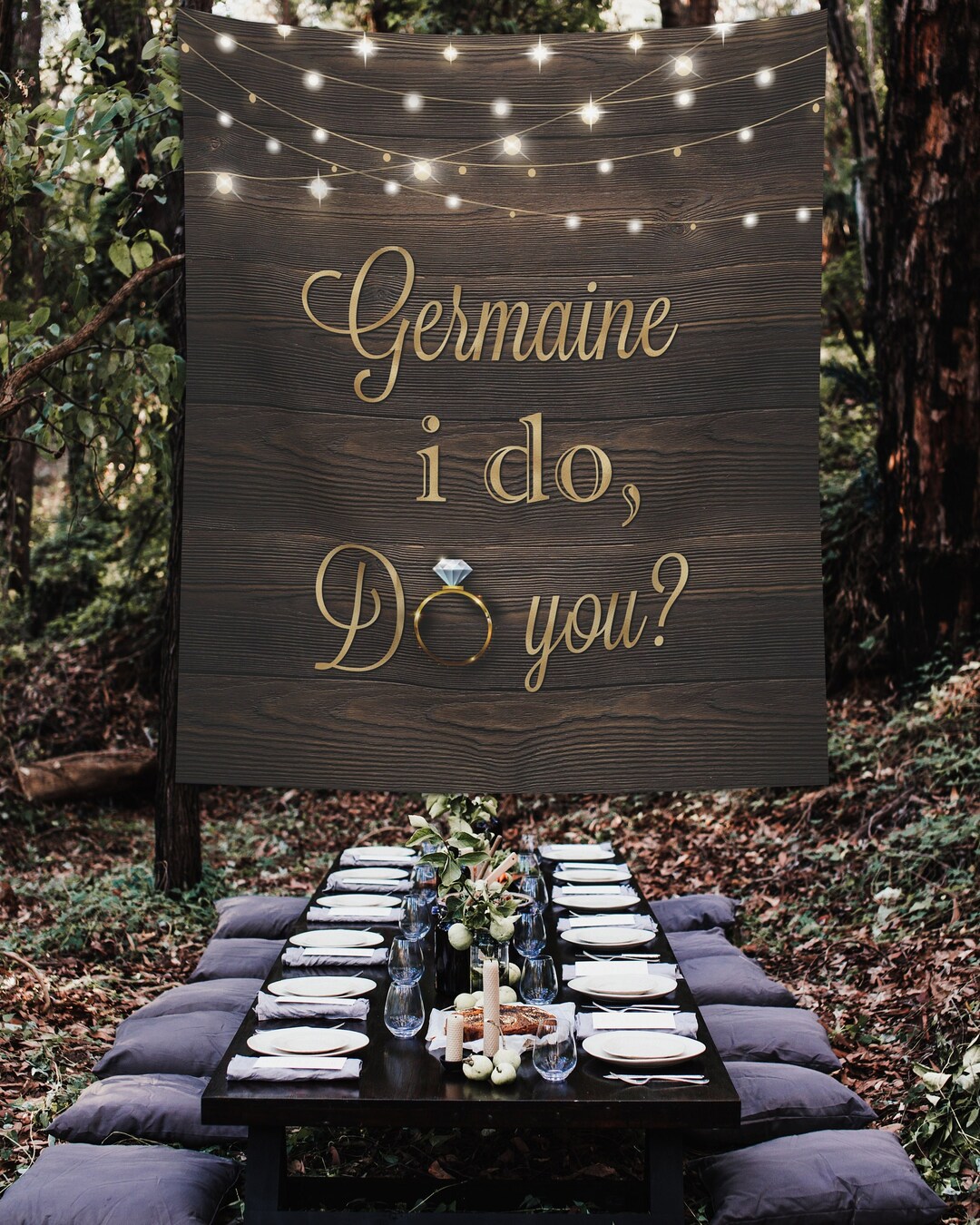 Engagement Proposal Backdrop, Custom Wedding Proposal Backdrop, Will ...