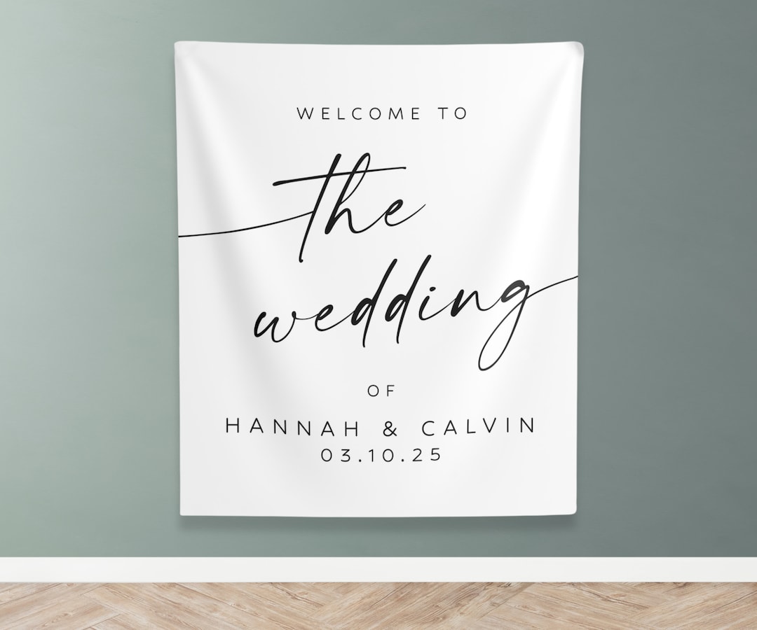 Elegant Wedding Welcome Backdrop Photo Decor, Custom Minimalist Wedding ...