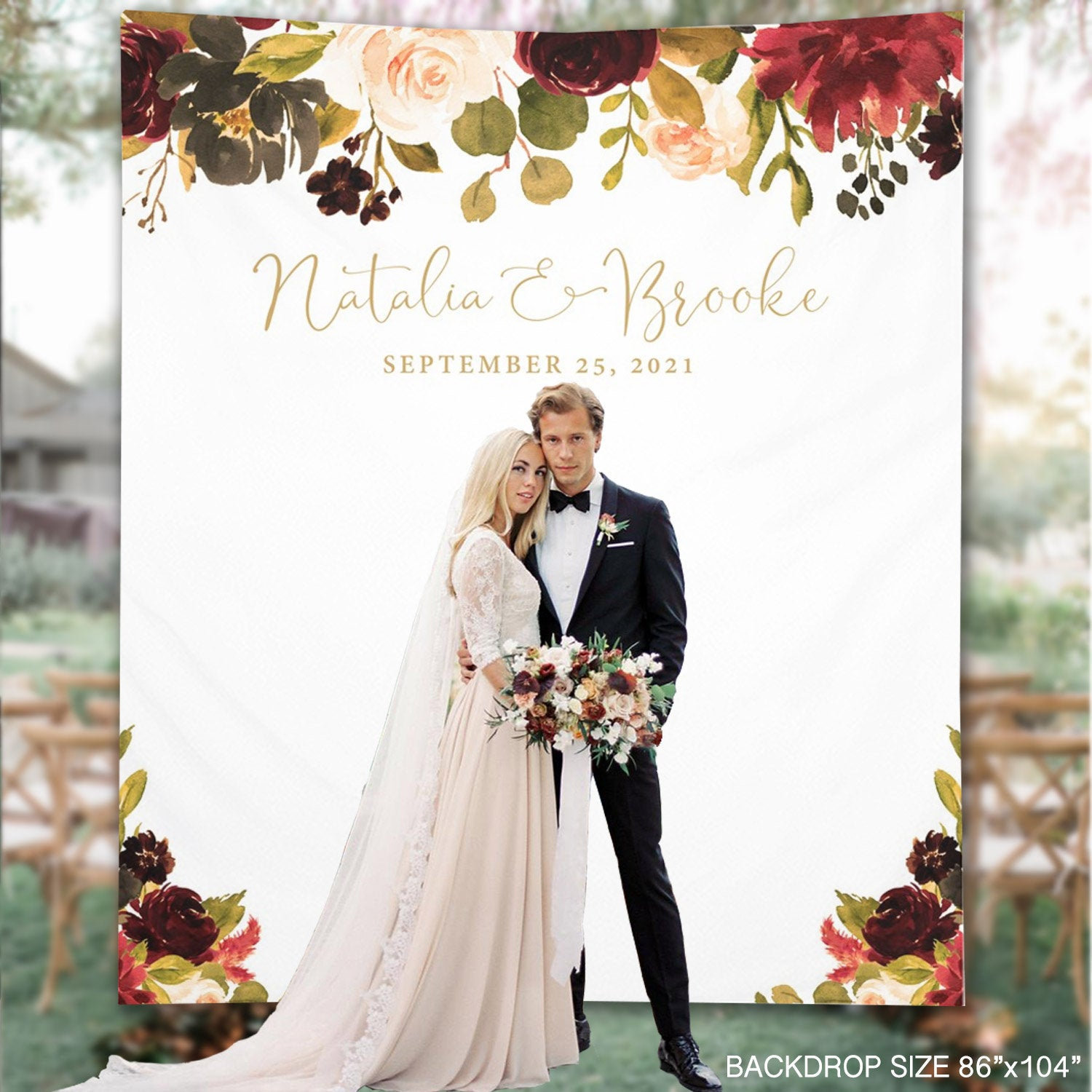 Wedding Photo Backdrop Fall Wedding Decor Ceremony Backdrop | Etsy