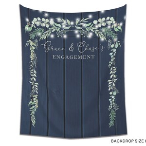 Engagement Photo Backdrop, We're Engaged Wedding Shower Custom Backdrop ...