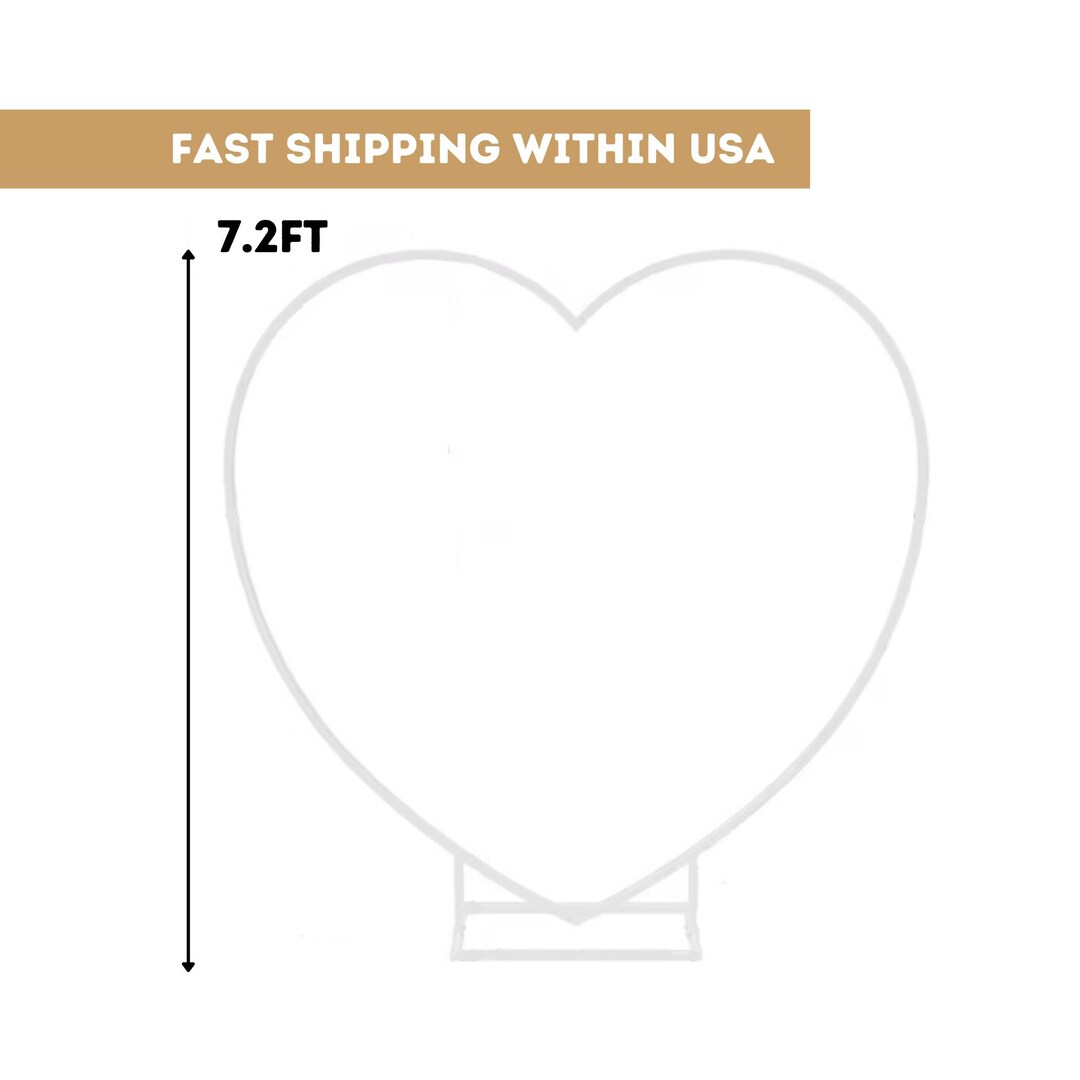 7.2 Ft White Heart Shaped Stand, Love Stand Photobooth Background ...