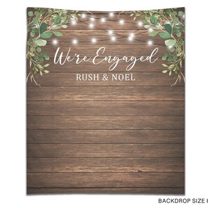 Engagement Photo Backdrop, We're Engaged Wedding Shower Outdoor Custom ...
