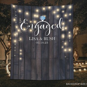 Engagement Photo Backdrop, We're Engaged Outdoor Custom Banner, Custom ...
