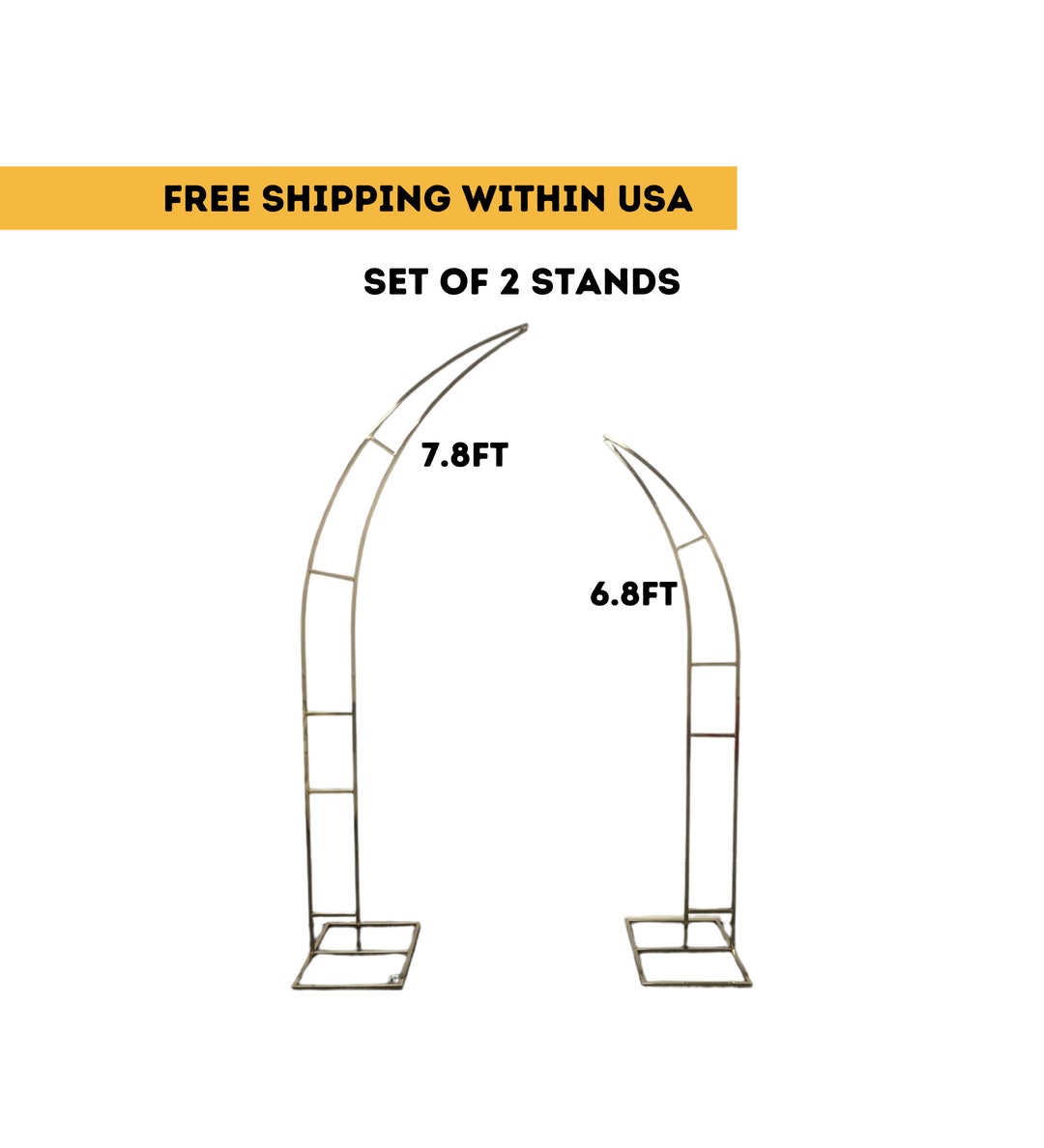 2 Piece Wedding Arch Stand, Metal Backdrop Arch for Wedding, Bridal ...