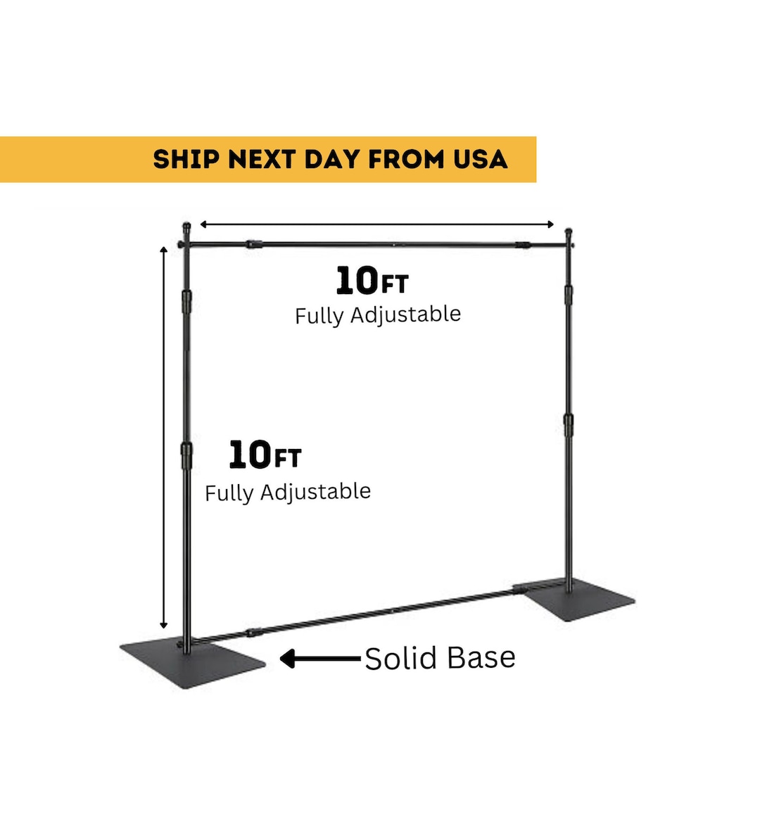 Solid Base 10ft X 10ft Fully Adjustable Durable Stand, Heavy Duty ...