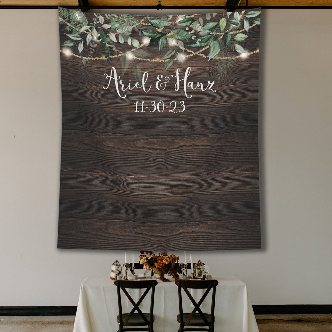 Wedding Backdrop Rustic Wood Botanical Wedding Backdrop for - Etsy