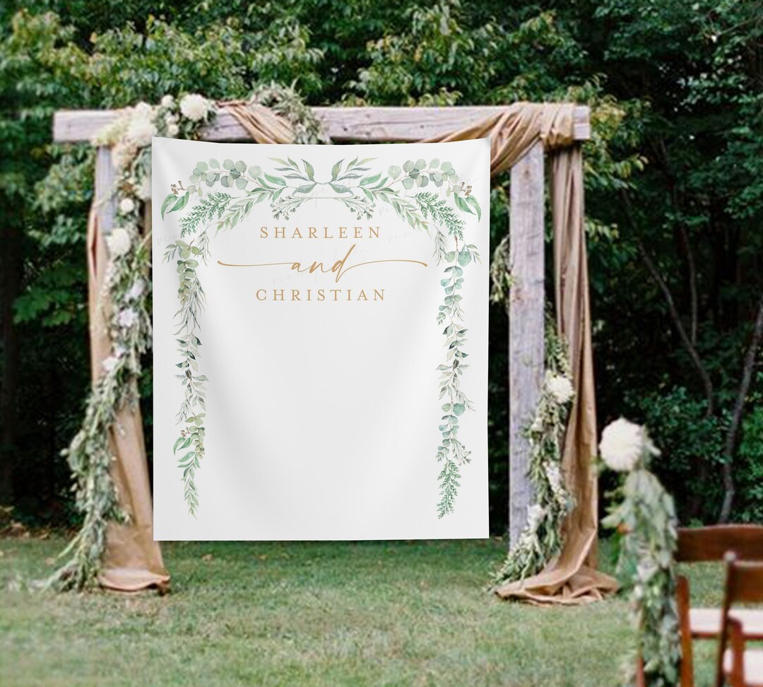 Botanical Wedding Backdrop, Elegant Leafy Wedding Backdrop, Custom ...