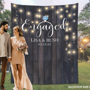 Engagement Photo Backdrop, We're Engaged Outdoor Custom Banner, Custom ...