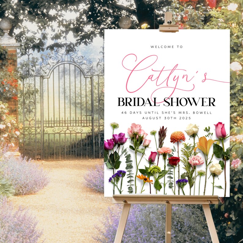 Fresh Flowers Bridal Shower Welcome Sign, Love in Bloom Bridal Shower ...