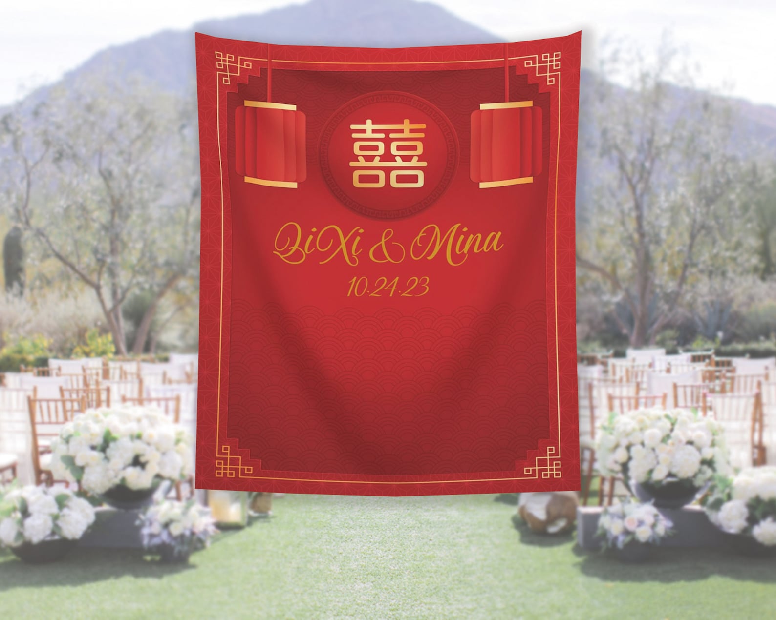 Chinese Wedding Decorations Double Happiness Wedding Backdrop - Etsy