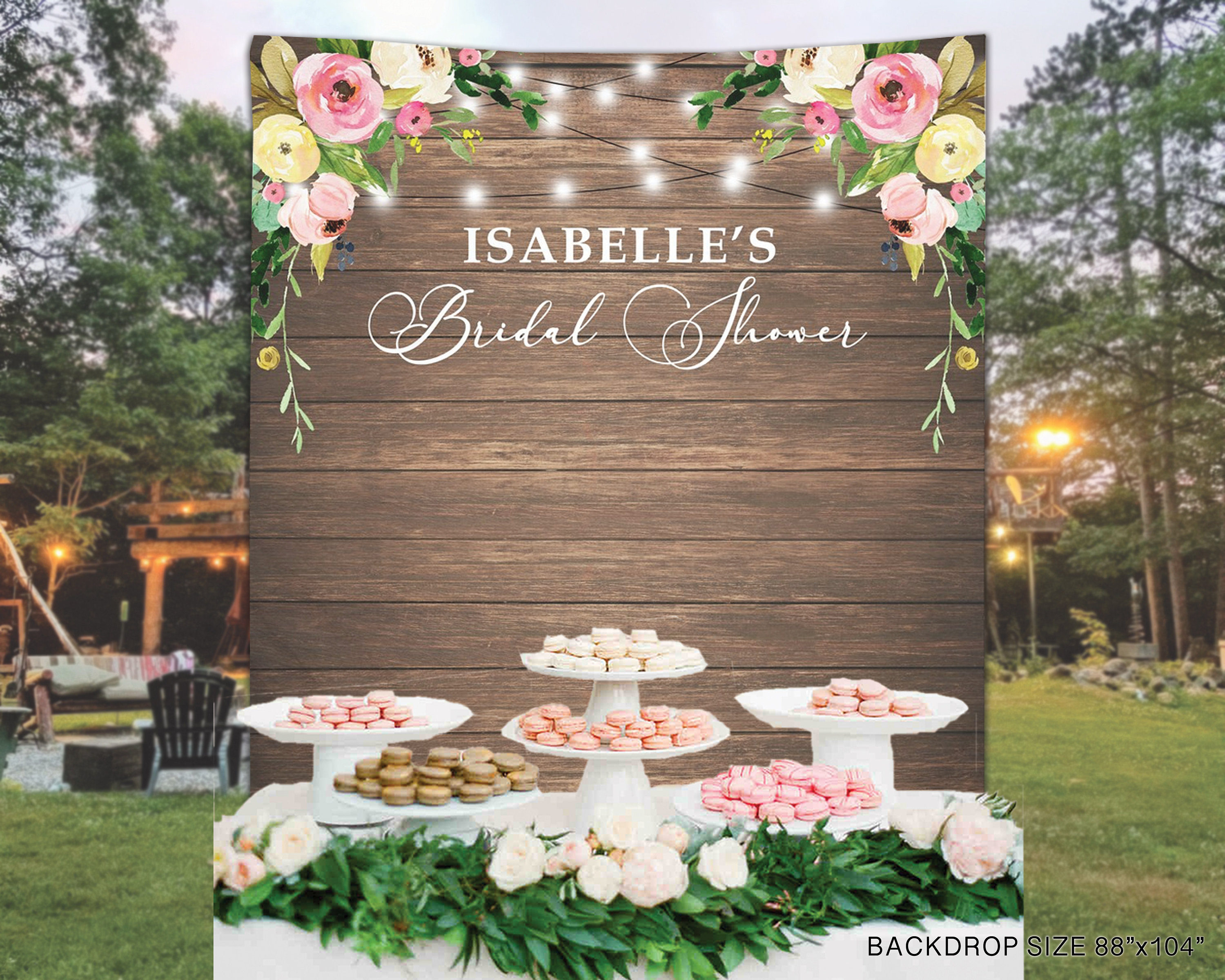 Bridal Shower Backdrop Rustic Whimsical Bridal Shower Photo | Etsy