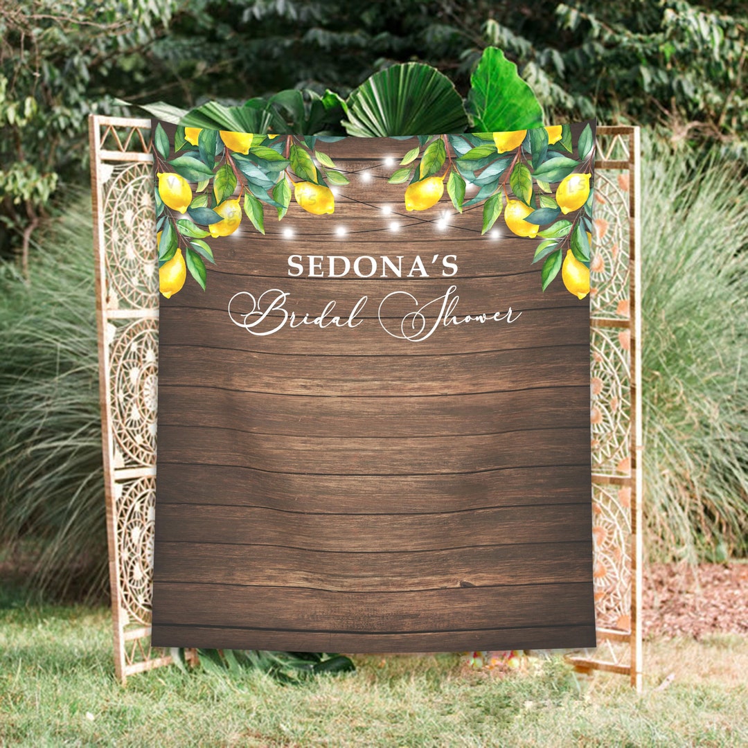 Rustic Lemon Bridal Shower Backdrop, Lemon Tree Bridal Shower ...
