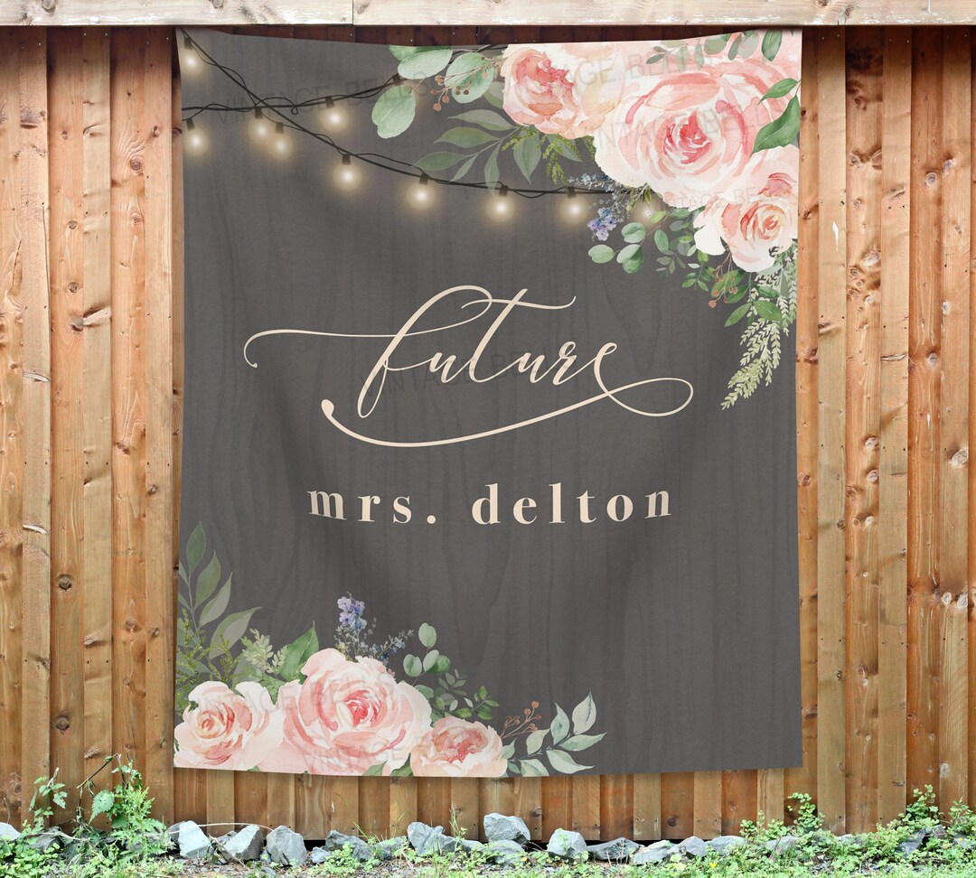 Future Mrs Bridal Shower Backdrop, Custom Boho Floral Bridal Shower ...