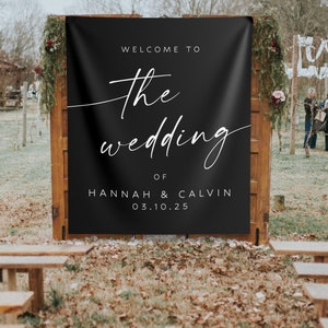 Elegant Wedding Welcome Backdrop Photo Decor, Custom Minimalist Wedding ...