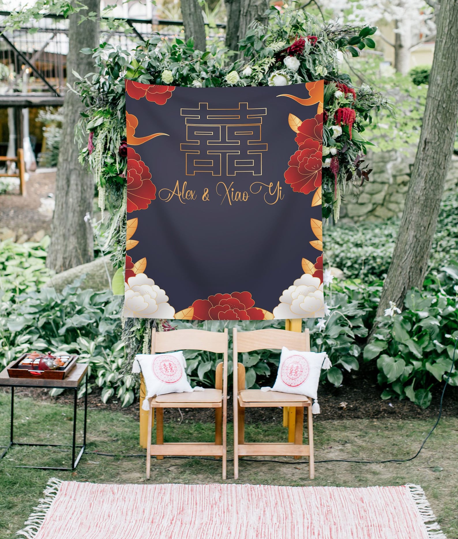 Chinese Wedding Backdrop Double Happiness Wedding - Etsy