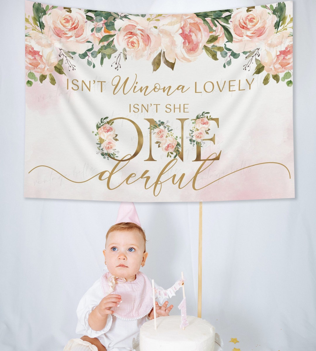 One Derful First Birthday Backdrop, 1st Birthday Party Banner, Boho ...