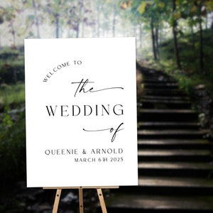 PRINTED Wedding Welcome Sign, Wedding Reception Sign, Wedding Ceremony ...
