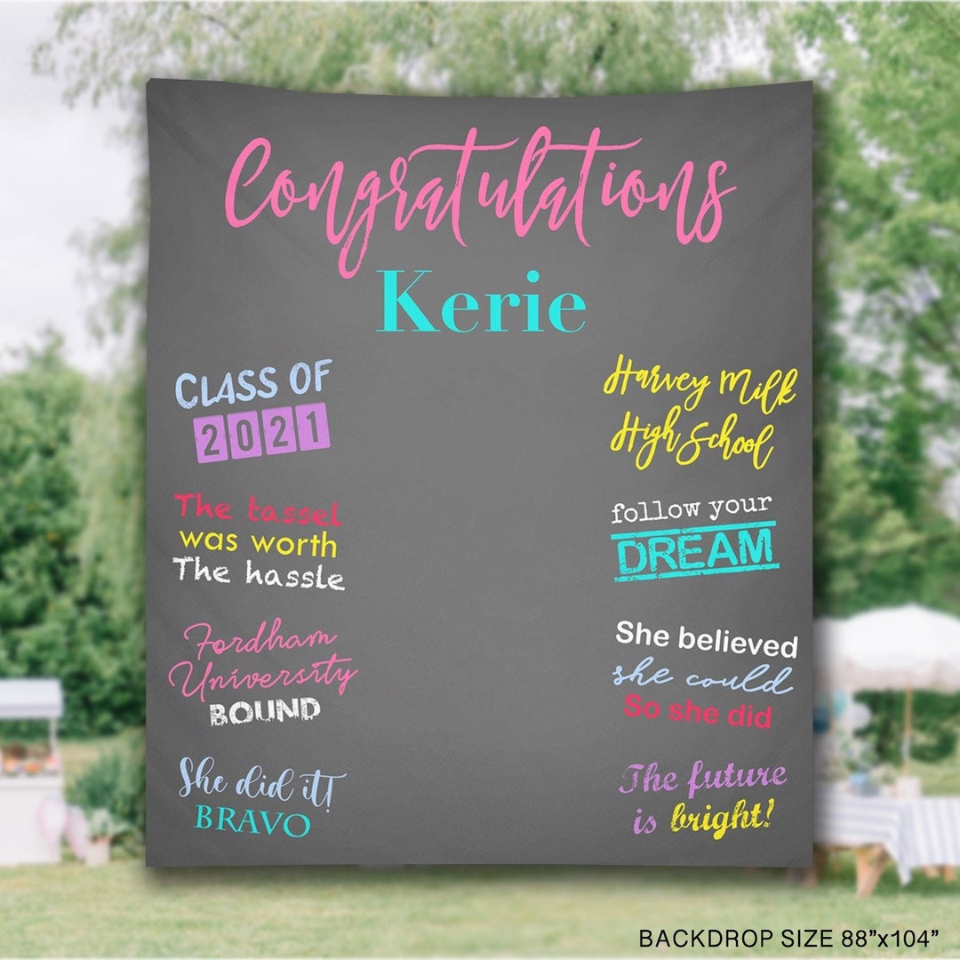 Graduation Party Backdrop, Graduation Photo Background, Custom Teen ...