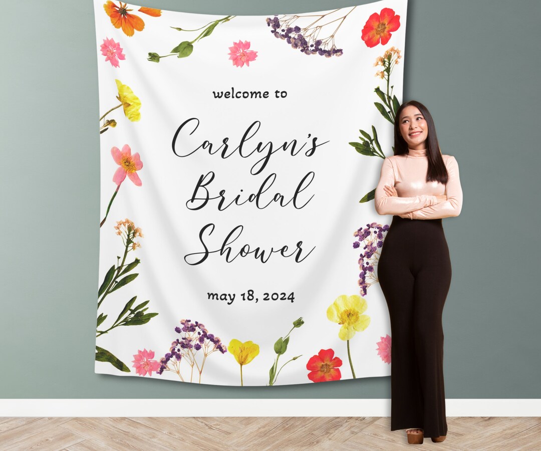 Wildflower Bridal Shower Banner | Custom Wedding Shower Banner Decor ...