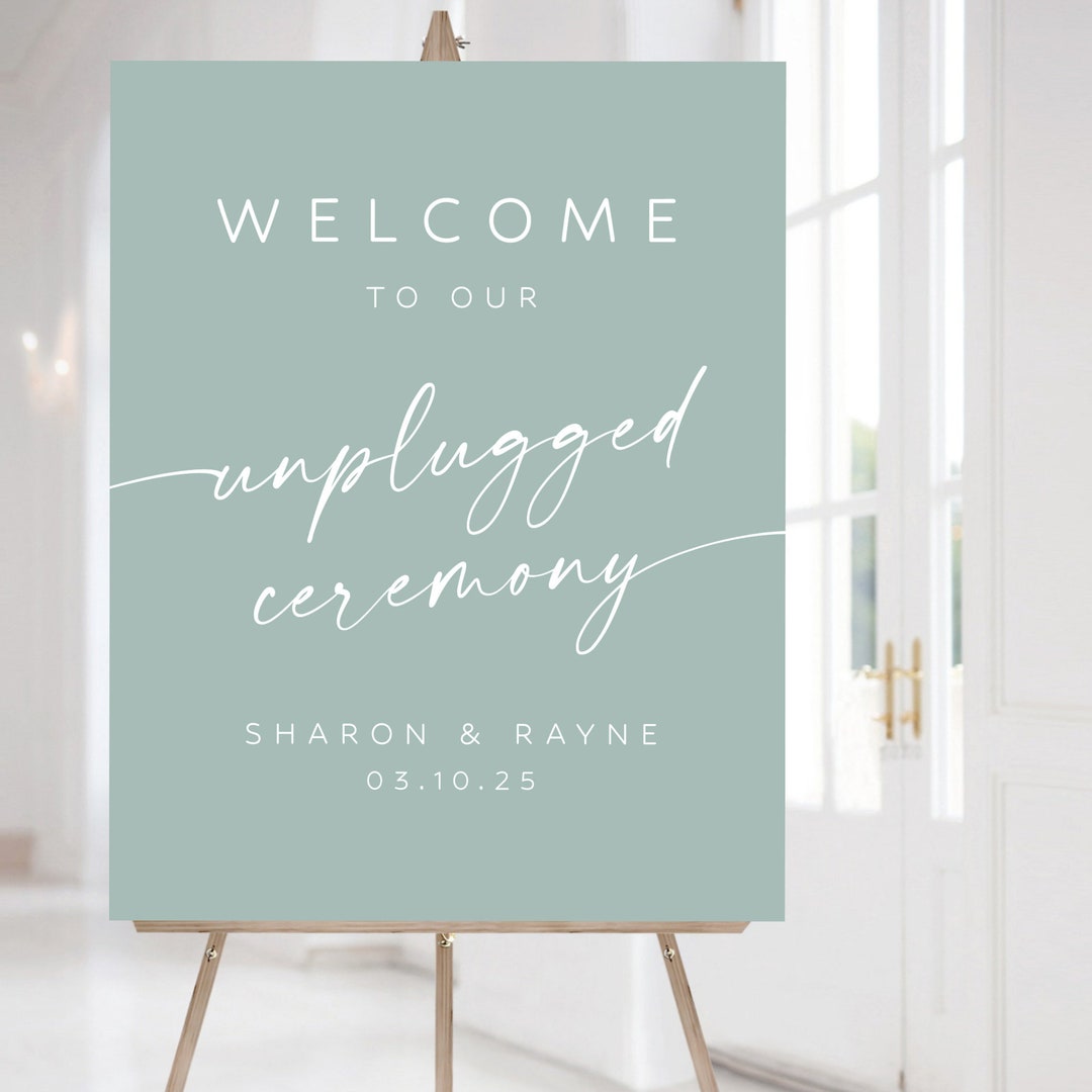 Printed Unplugged Ceremony Sign, Wedding No Phones Sign, Modern ...