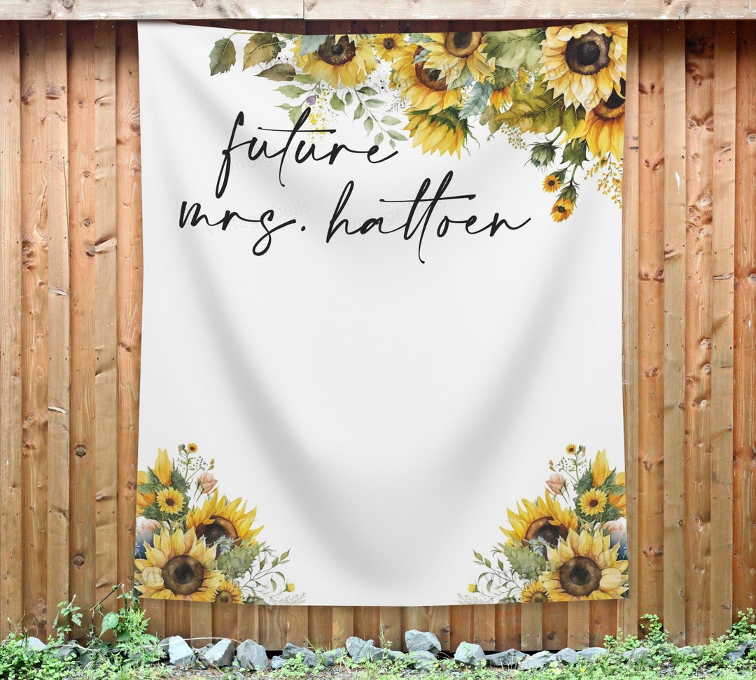 Sunflower Bridal Shower Backdrop, Floral Bridal Shower Backdrop, Miss ...