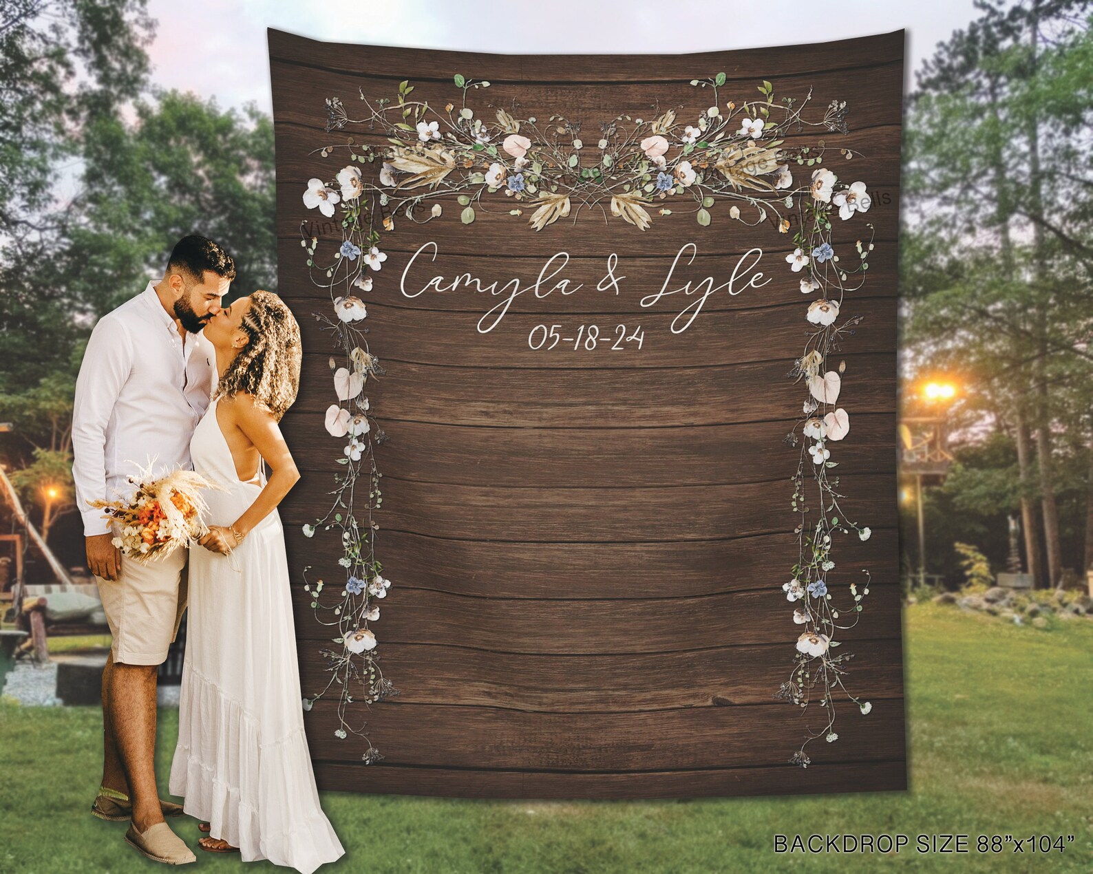 Wild Flowers Wedding Backdrop Rustic Wood Botanical Wedding - Etsy