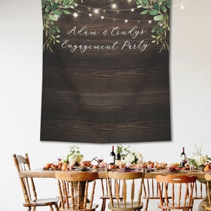 Rustic Engagement Photo Backdrop, We're Engaged Banner, Engagement ...